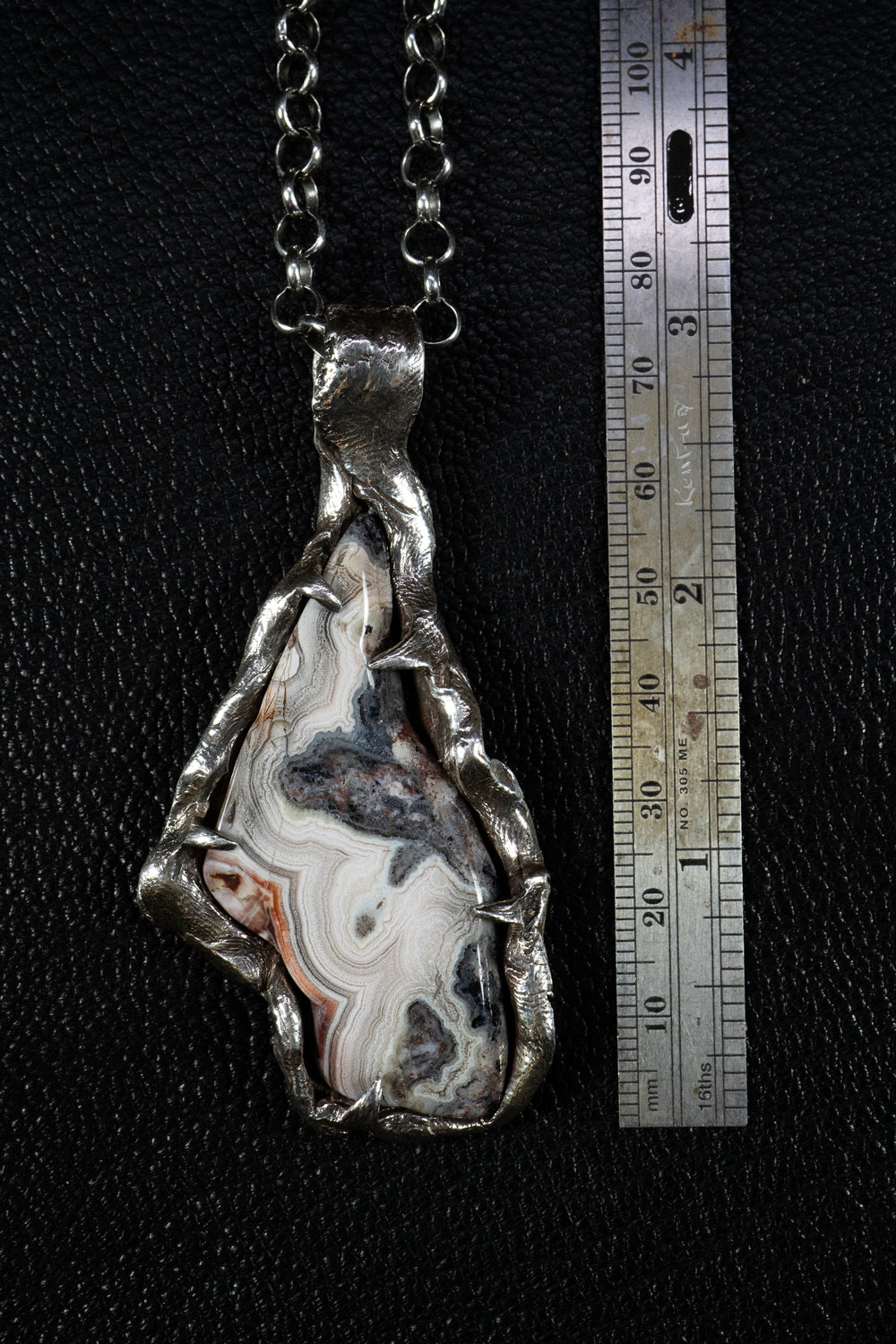Layers of Space (Agate, Sterling Silver Pendant)